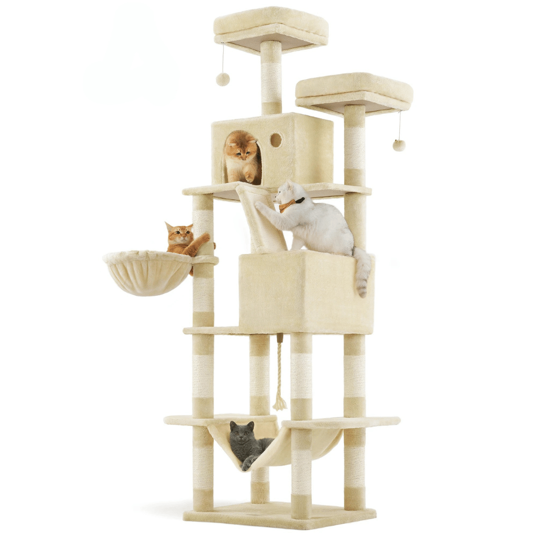 XXL Cat Tree Tower 2 Metres | 5-Level Multi-Cat Activity Centre | 2 Co ...