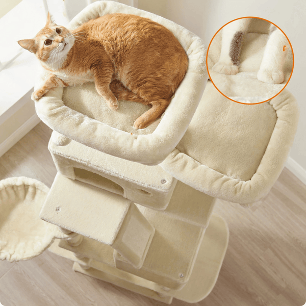 XXL Cat Tree Tower 2 Metres | 5-Level Multi-Cat Activity Centre | 2 Co ...